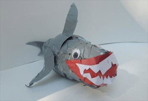 Kids Craft Tutorial: Duct Tape Paper Cup Shark | 101 Duct Tape Crafts